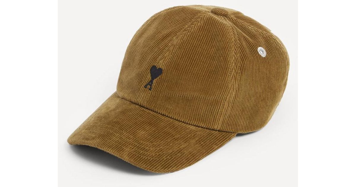Ami Paris De Coeur Embroidered Corduroy Baseball Cap in Natural for Men ...