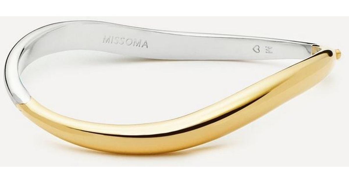 Missoma X Savi Mixed Metal Signature Hinged Bangle Bracelet in Metallic ...