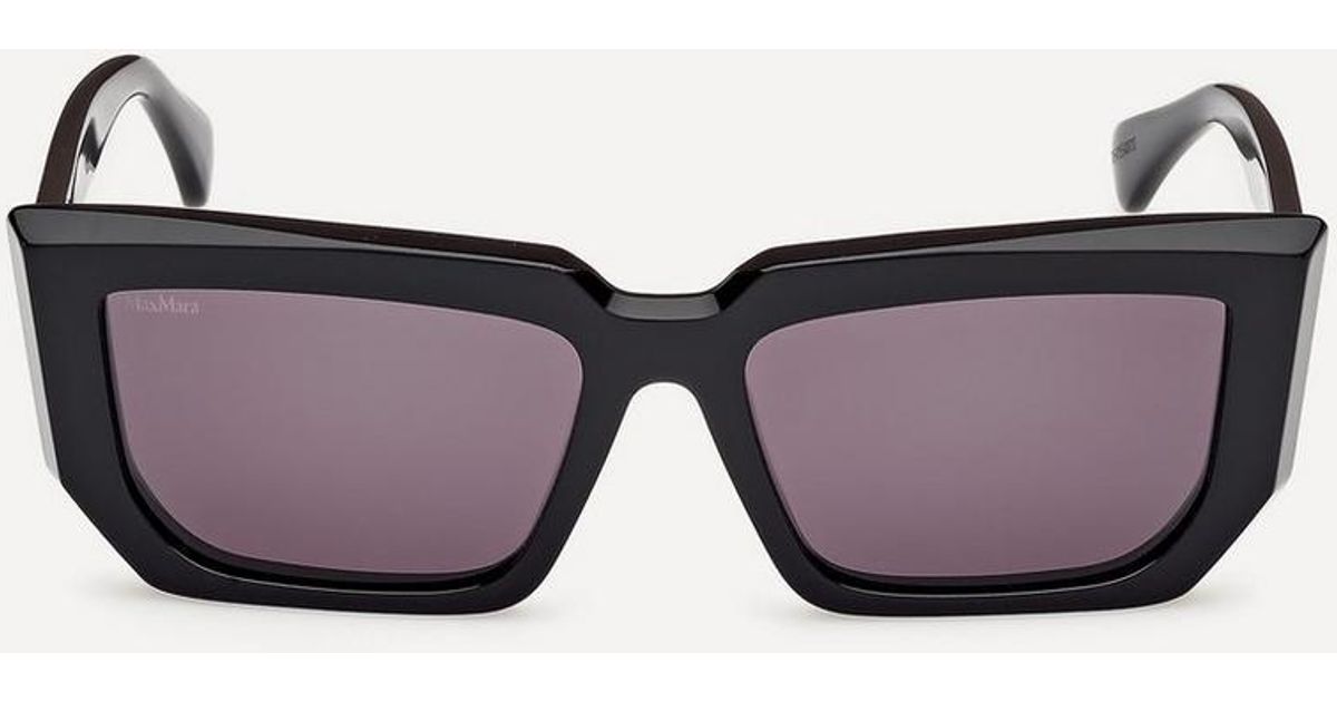 Max Mara Glimpse Rectangle Sunglasses In Black Lyst Uk
