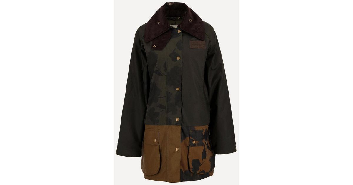 Barbour X Erdem Beauflower Waxed Jacket in Black | Lyst