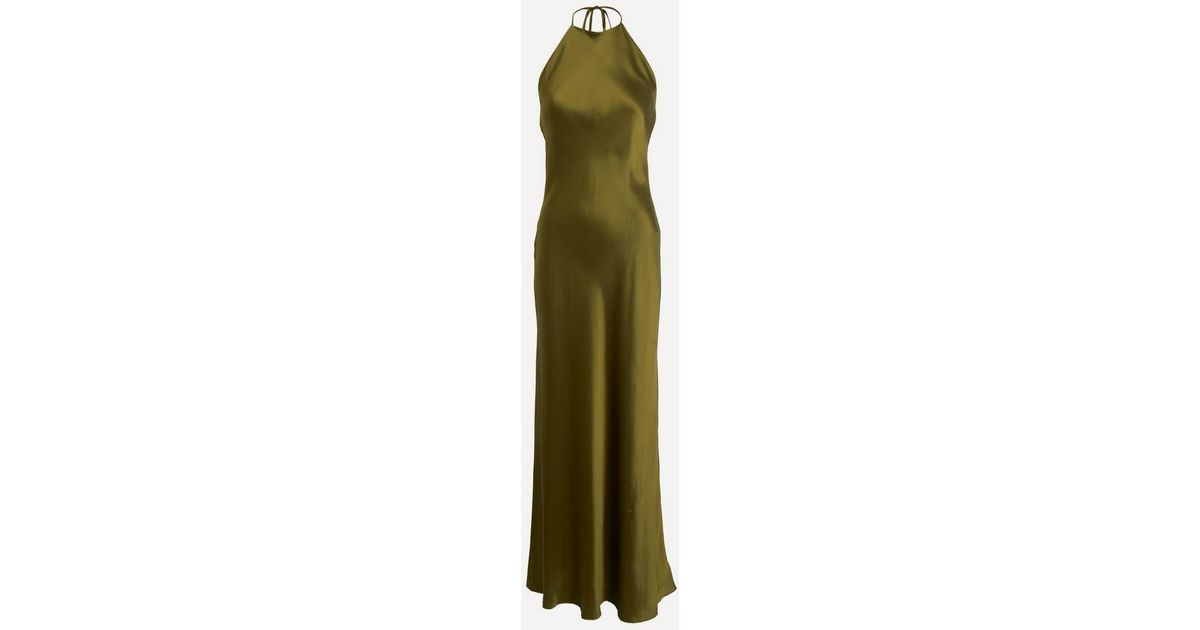 Reformation Jeany Silk Maxi Dress in Green | Lyst UK