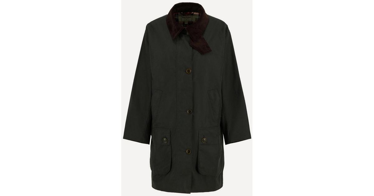 Barbour The Edit By Alexa Loren Oversized Waxed Jacket in Black | Lyst ...