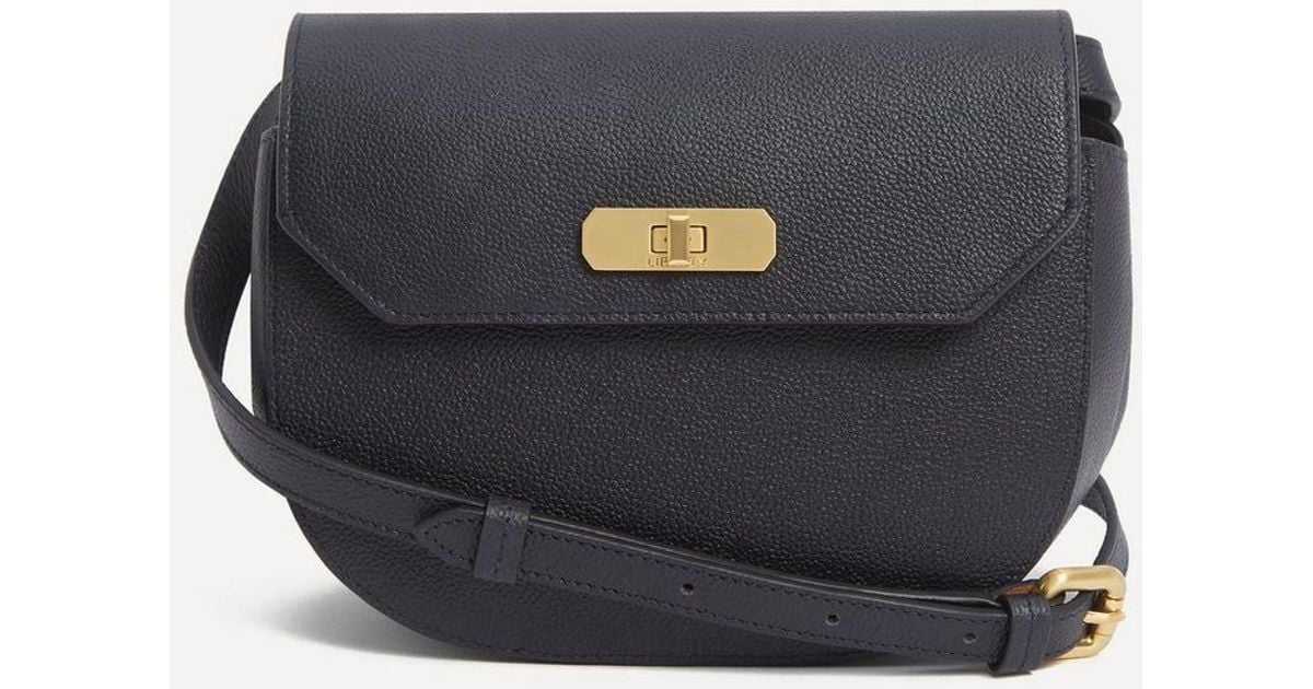Liberty Iphis Leather Round Crossbody Bag in Blue | Lyst