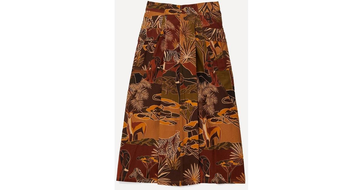 FARM Rio Elephants Skirt in Brown | Lyst