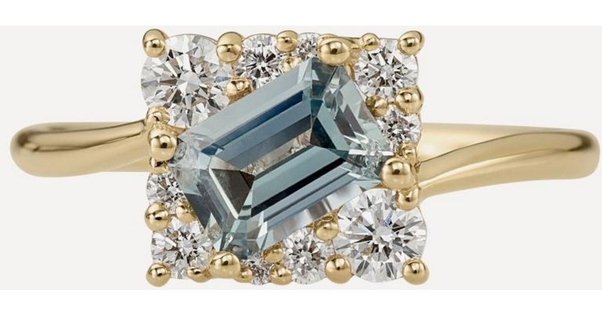 ARTEMER 18Ct One-Of-A-Kind Parti Sapphire And Trapezoid Diamond ...