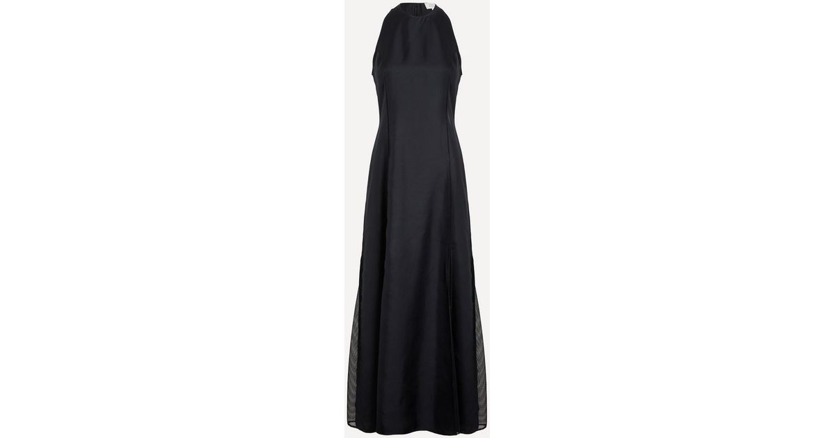 Loulou de Saison 'Size Iraka Silk-Twill Dress in Black | Lyst