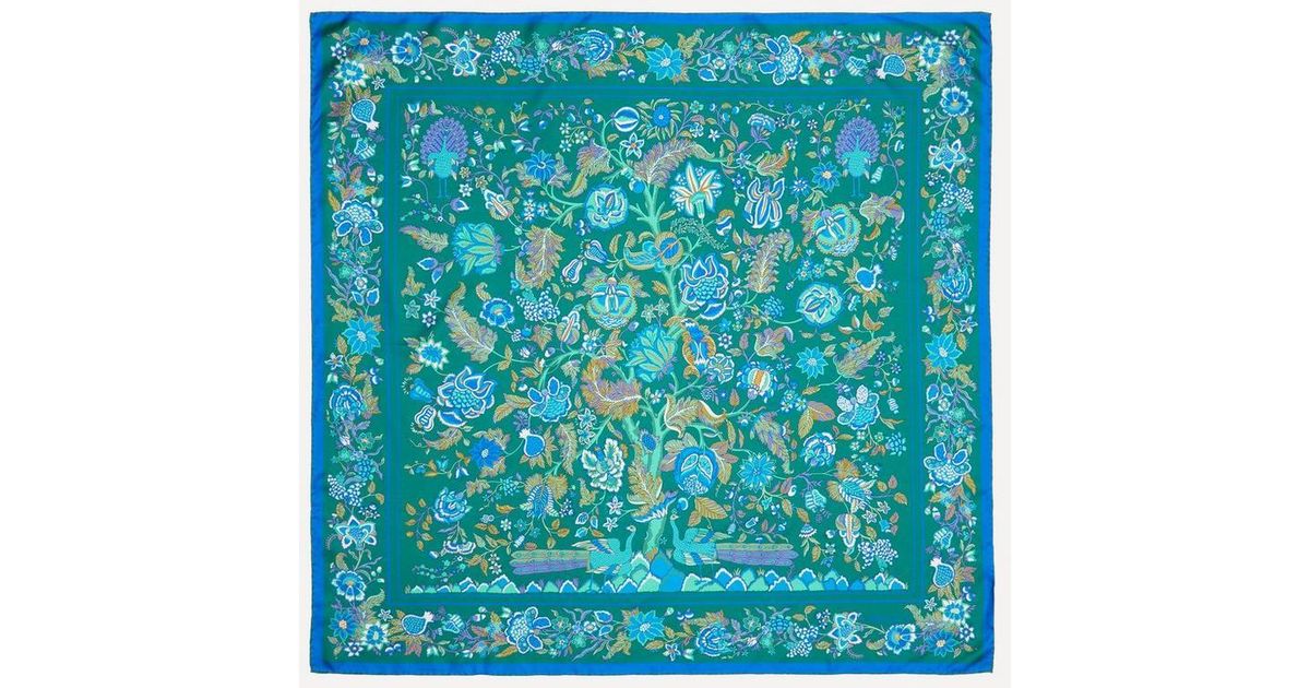 Liberty Tree Of Life 90X90 Silk Scarf in Blue | Lyst
