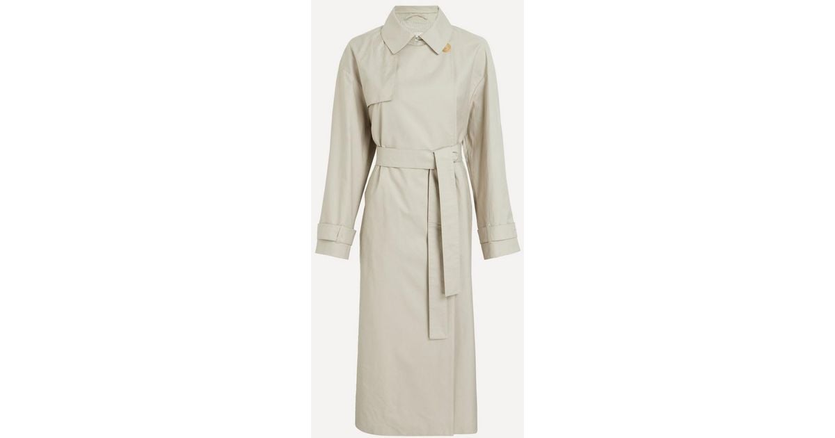 Max Mara Stretch Cotton Canvas Raincoat in Natural | Lyst