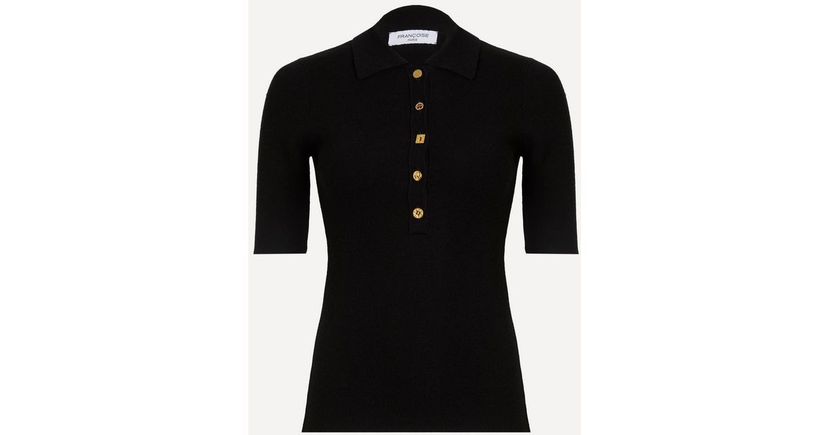 Franchise Pia Wool Polo in Black | Lyst UK