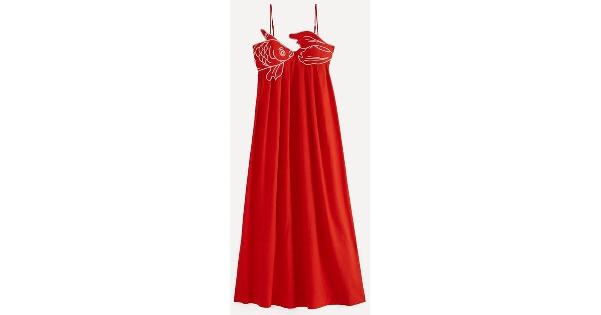 FARM Rio Fish Top Maxi Dress in Red | Lyst