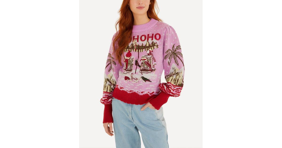 FARM Rio From Sand To Snow Knit Jumper in Red | Lyst UK