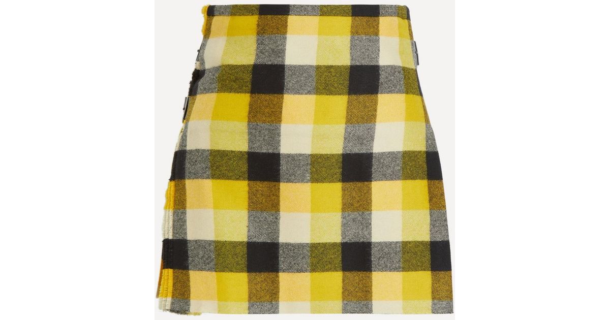 Vivienne Westwood Plaid Mini Kilt in Yellow | Lyst UK