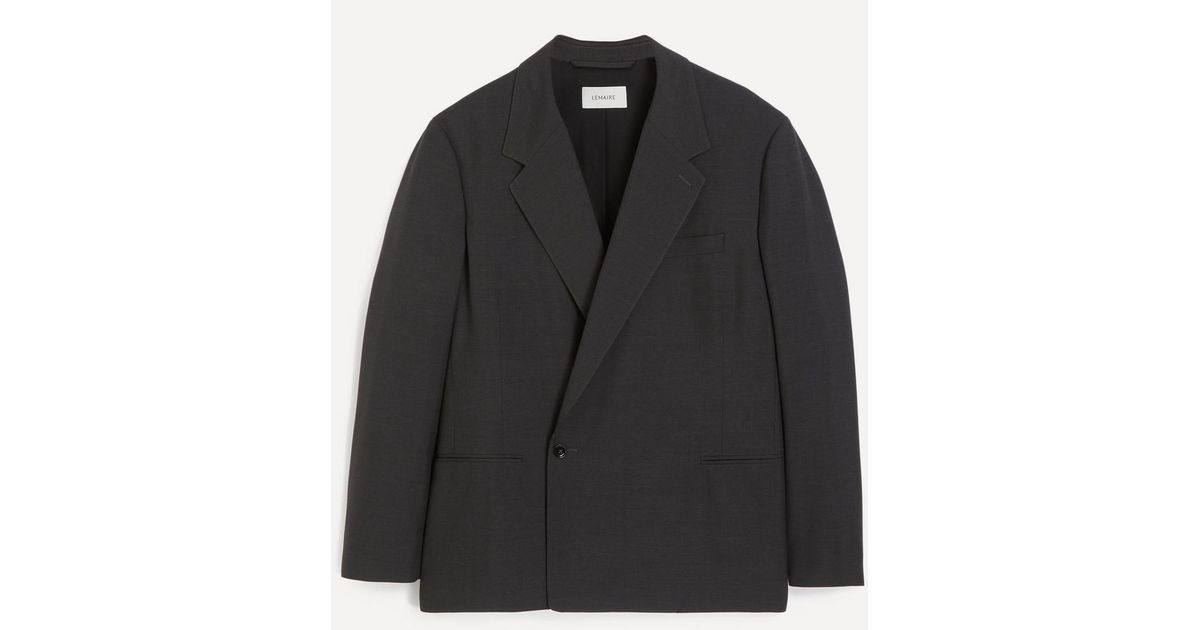 Lemaire Cross-Breast Blazer in Black for Men | Lyst UK