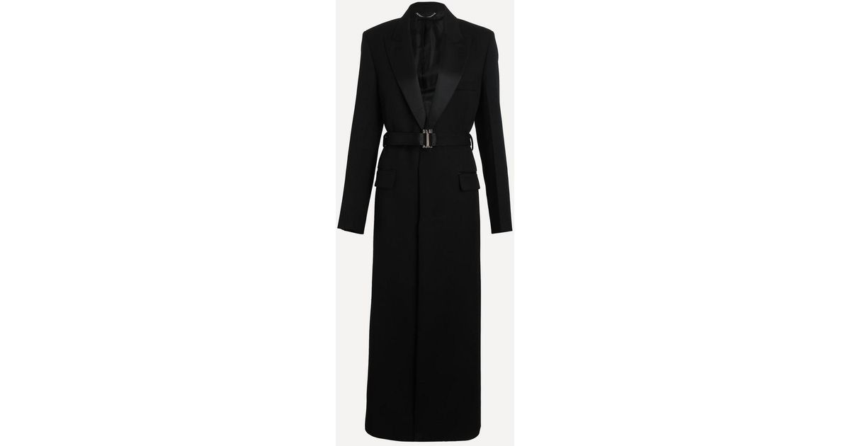 Victoria Beckham Belted Tailored Coat in Black | Lyst UK