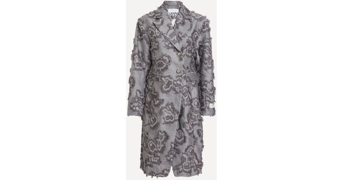 Ganni Fil Coupe Suiting Coat in Grey | Lyst UK