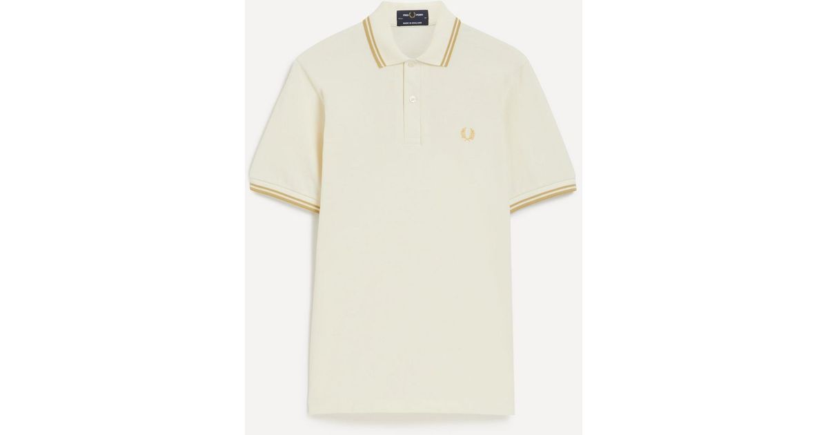 Fred Perry Light Ecru M12 Twin Tipped Polo Shirt in White for Men | Lyst