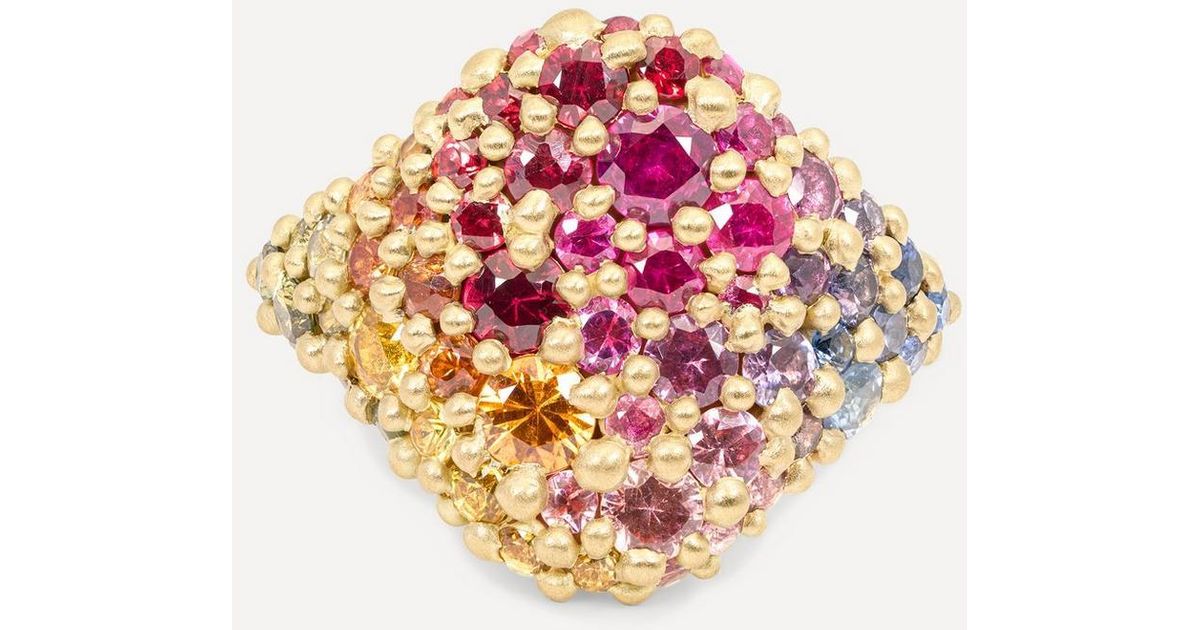 Polly Wales 18Ct River Signet Ring in Pink | Lyst