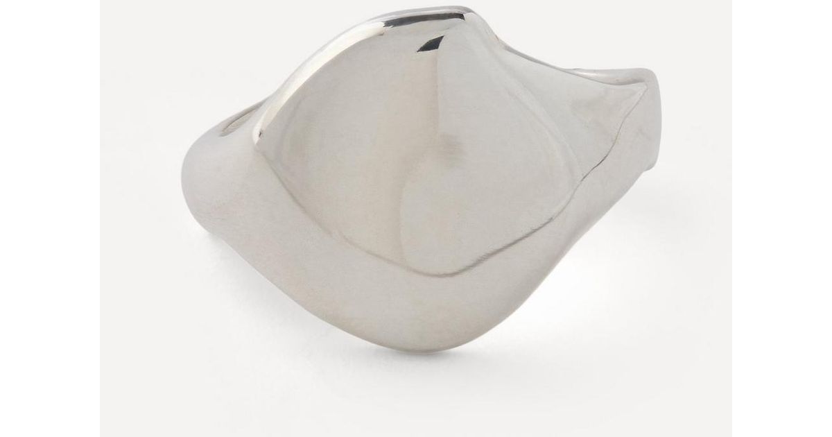 Conor Joseph Sterling Dripping Signet Ring in White for Men | Lyst UK