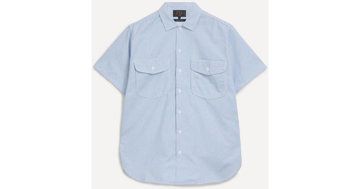 Beams Plus Striped Work Shirt in Blue for Men | Lyst