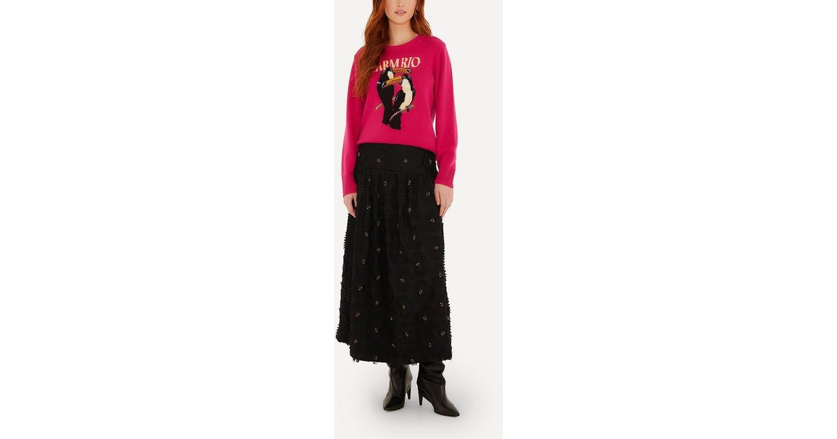 FARM Rio Tucan Knit Jumper in Pink | Lyst UK