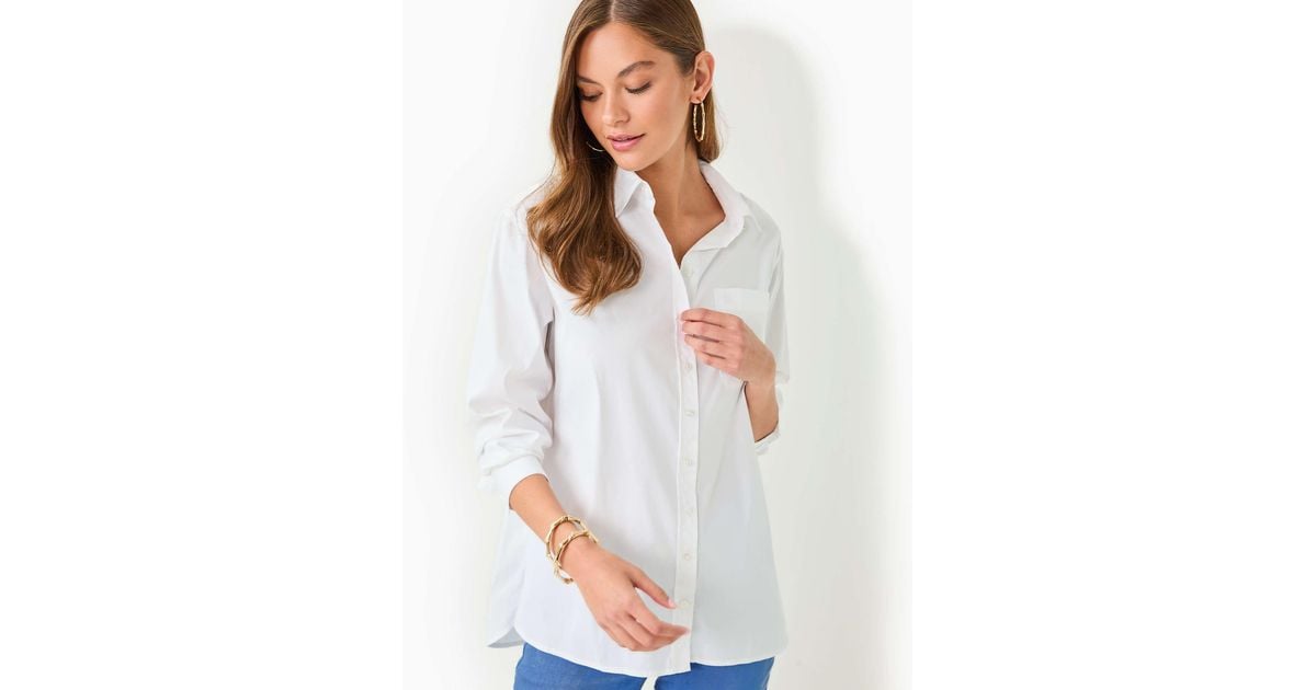 Lilly Pulitzer The Relaxed Lilly Shirt in White | Lyst