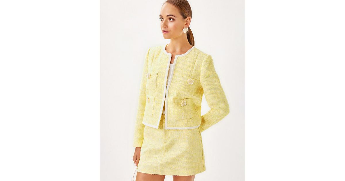 Lilly Pulitzer Rohana Boucle Jacket in Yellow | Lyst