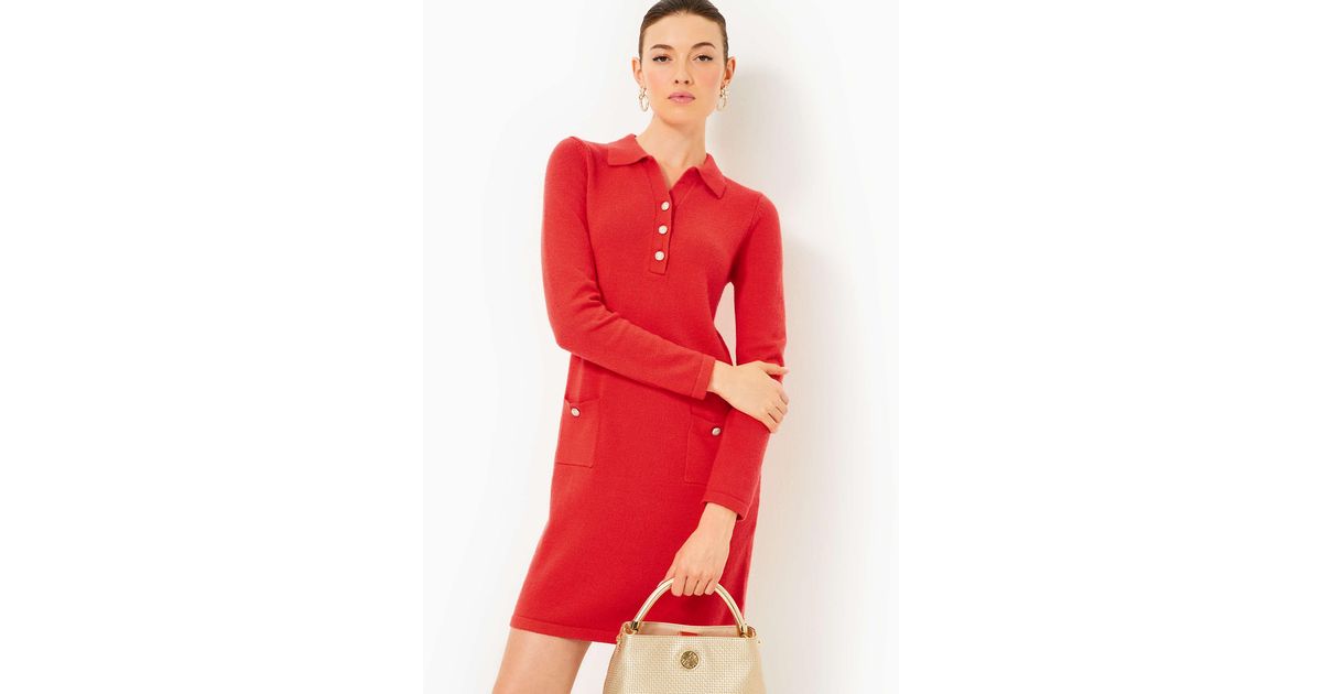 Lilly Pulitzer Adalena Sweater Dress in Red | Lyst