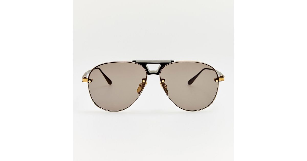 Linda Farrow Taya Sunglasses in Brown | Lyst UK