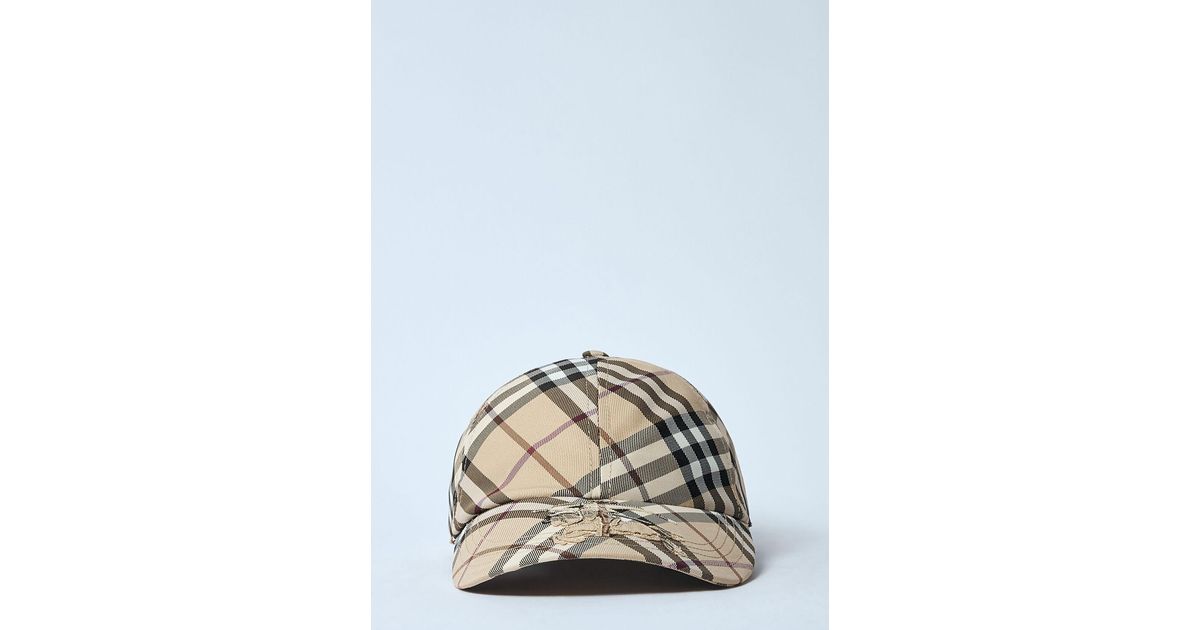 Burberry Check Baseball Cap in Blue | Lyst