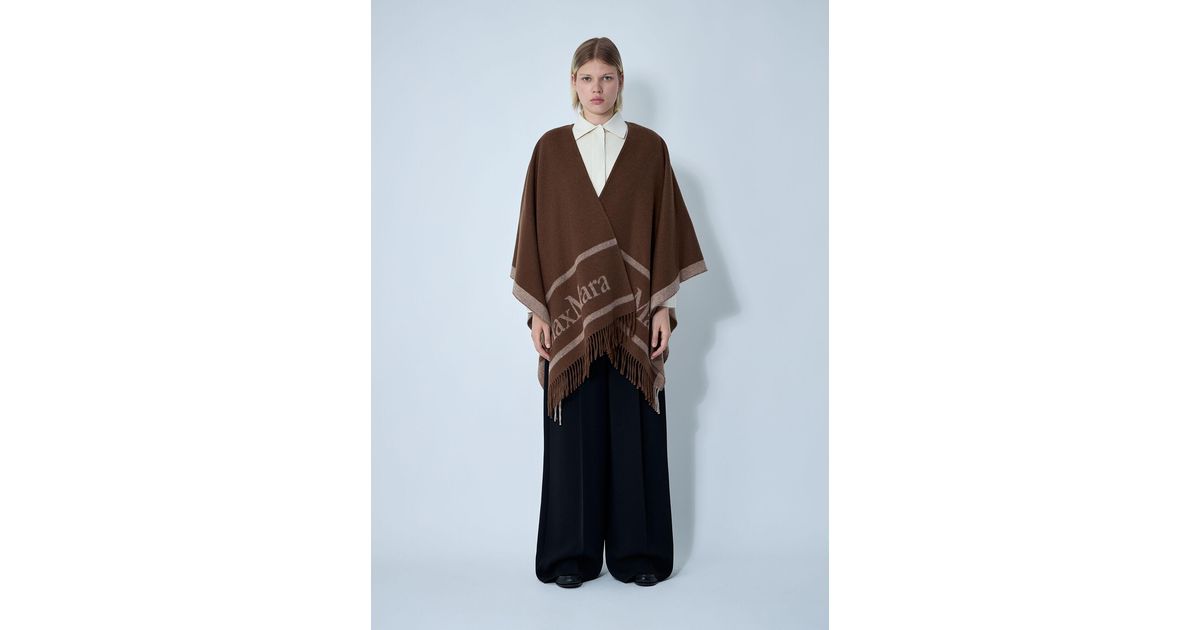 Max Mara Hilde Logo Motif Scarf in Brown | Lyst Canada