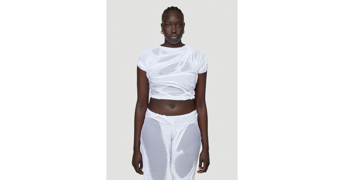 DI PETSA Wet-look T-shirt in White | Lyst UK