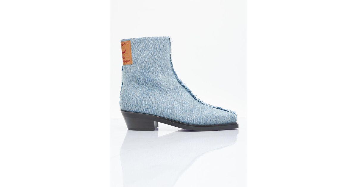 Y. Project Denim Ankle Boots in Blue for Men | Lyst
