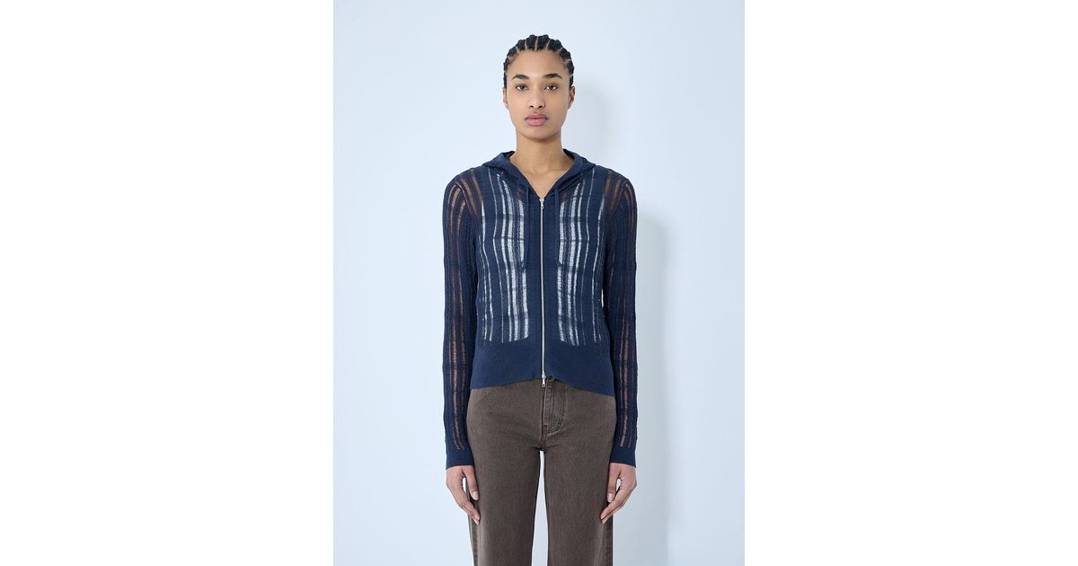 Our Legacy Compact Hooded Cardigan in Blue | Lyst