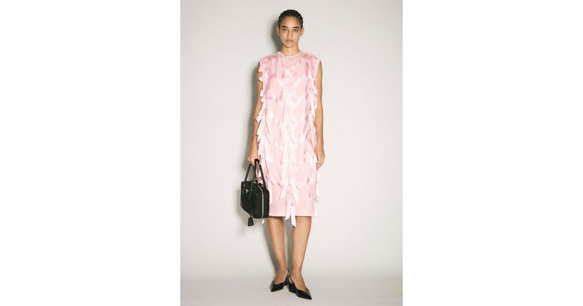 Prada Sablã Midi Dress in Pink | Lyst