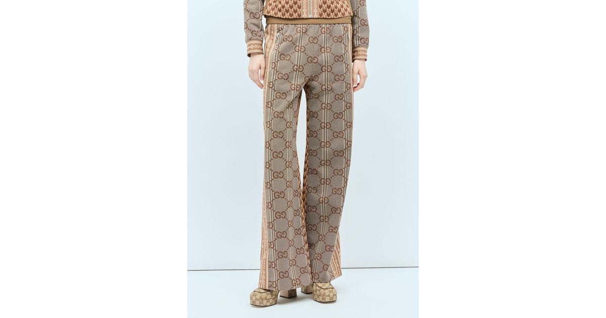 Gucci Gg Jersey Jacquard Track Pants in Natural | Lyst