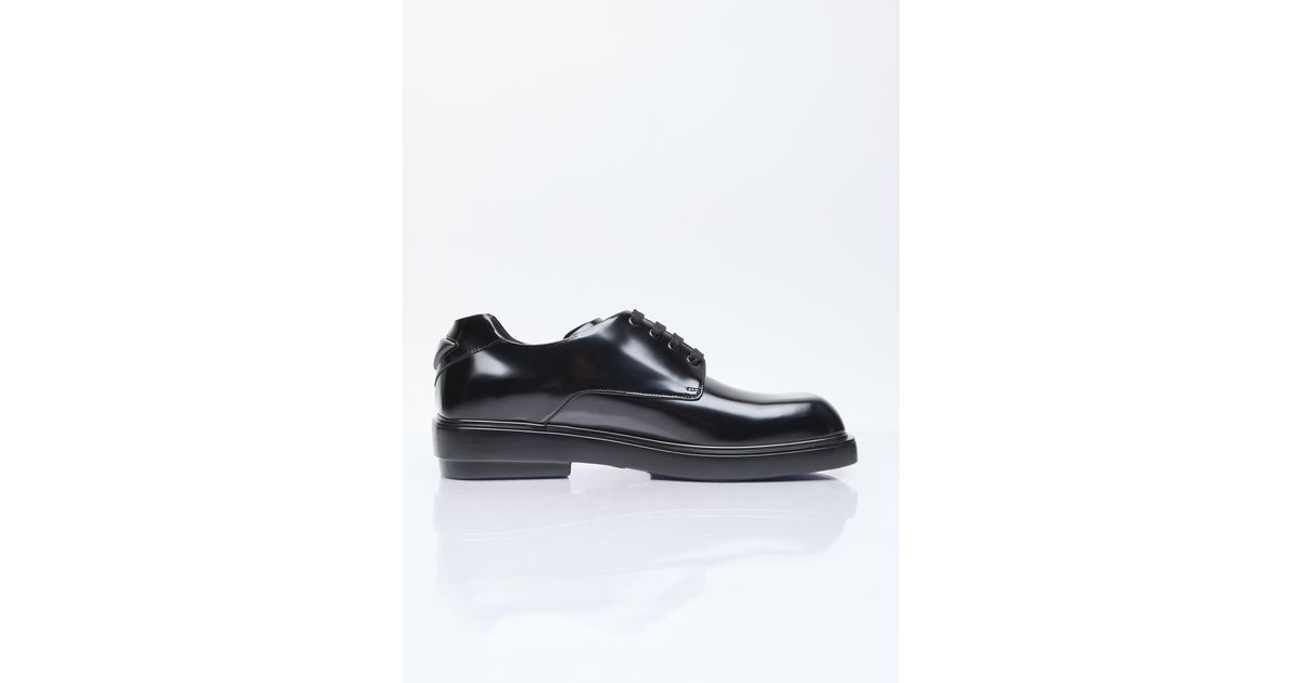 Prada Square Toe Derby Shoes in Black for Men | Lyst Prada Square Toe Derby Shoes in Black for Men | Lyst