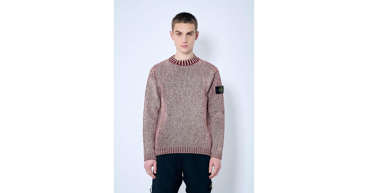 Stone Island Coated Sweater in Purple for Men | Lyst