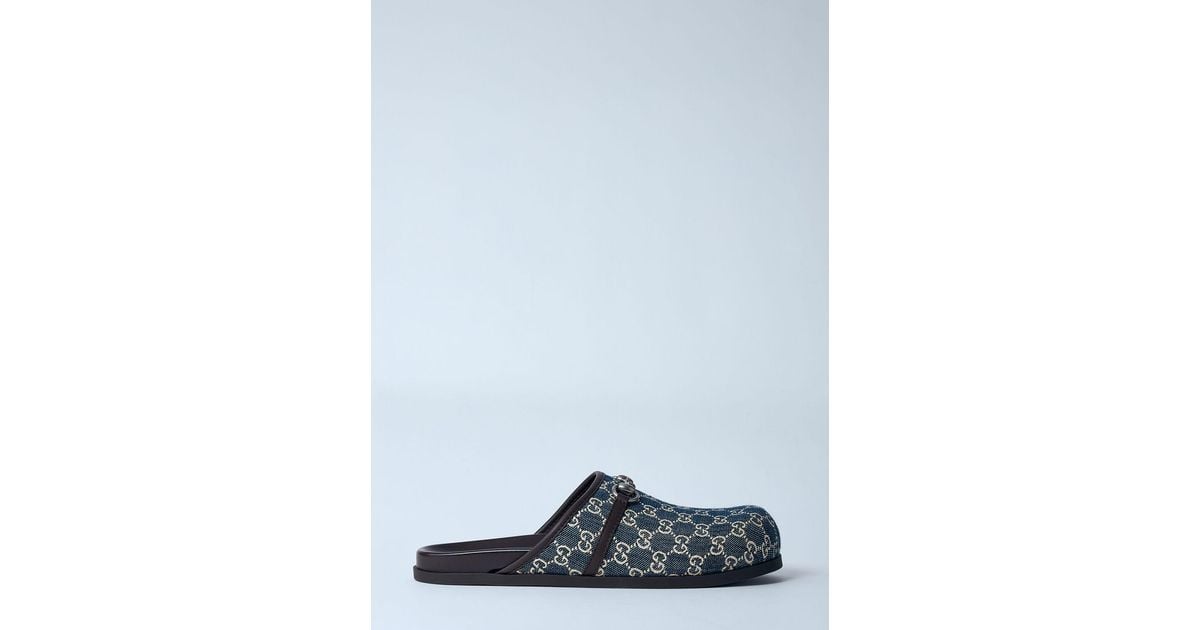 Gucci Denim Horsebit Mules in Black for Men | Lyst