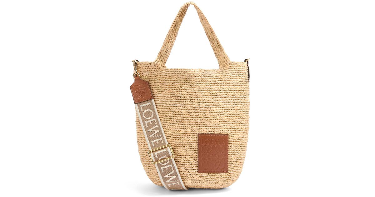 Loewe Luxury Slit Bag In Raffia And Calfskin For in Natural | Lyst UK