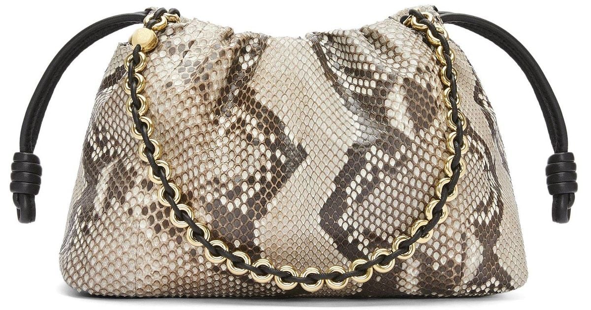 Loewe Flamenco Purse Bag In Python in Natural | Lyst UK