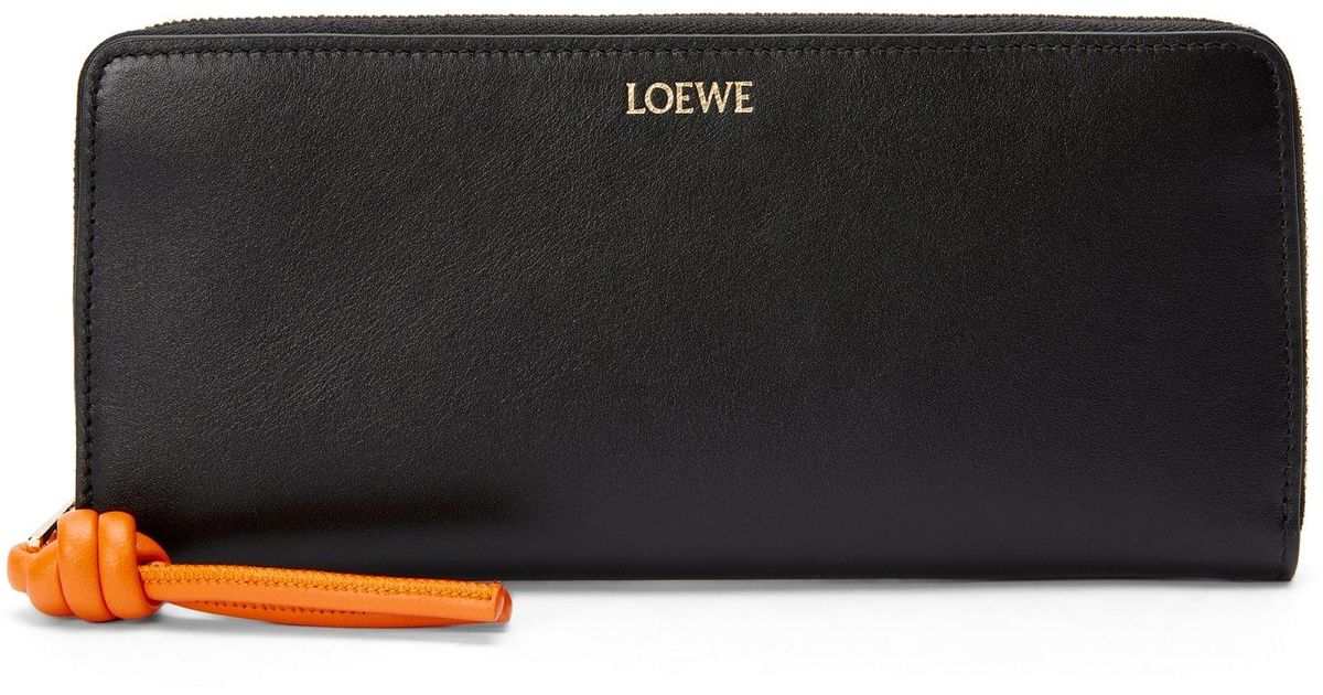 Loewe Knot Zip Around Wallet In Shiny Nappa Calfskin in Black | Lyst UK