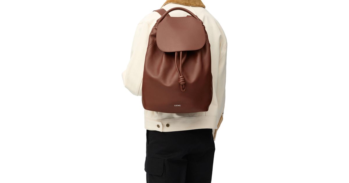 Loewe Luxury Flamenco Backpack In Shiny Supple Calfskin in Brown for ...