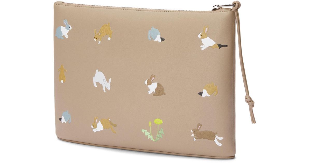 Loewe Bunny Oblong Pouch In Nappa Calfskin in Natural | Lyst