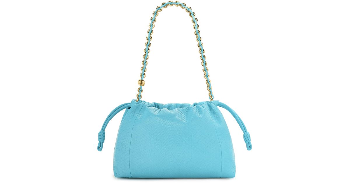Loewe Luxury Medium Flamenco Purse In Python in Blue | Lyst