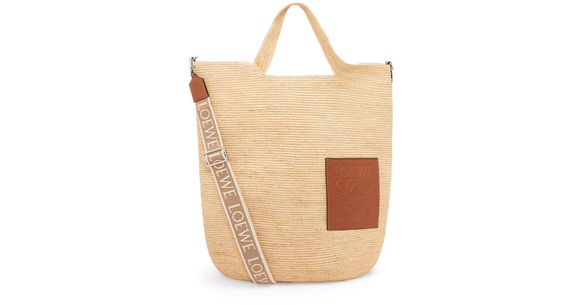 Loewe Luxury Large Slit Bag In Raffia And Calfskin in Natural for Men ...