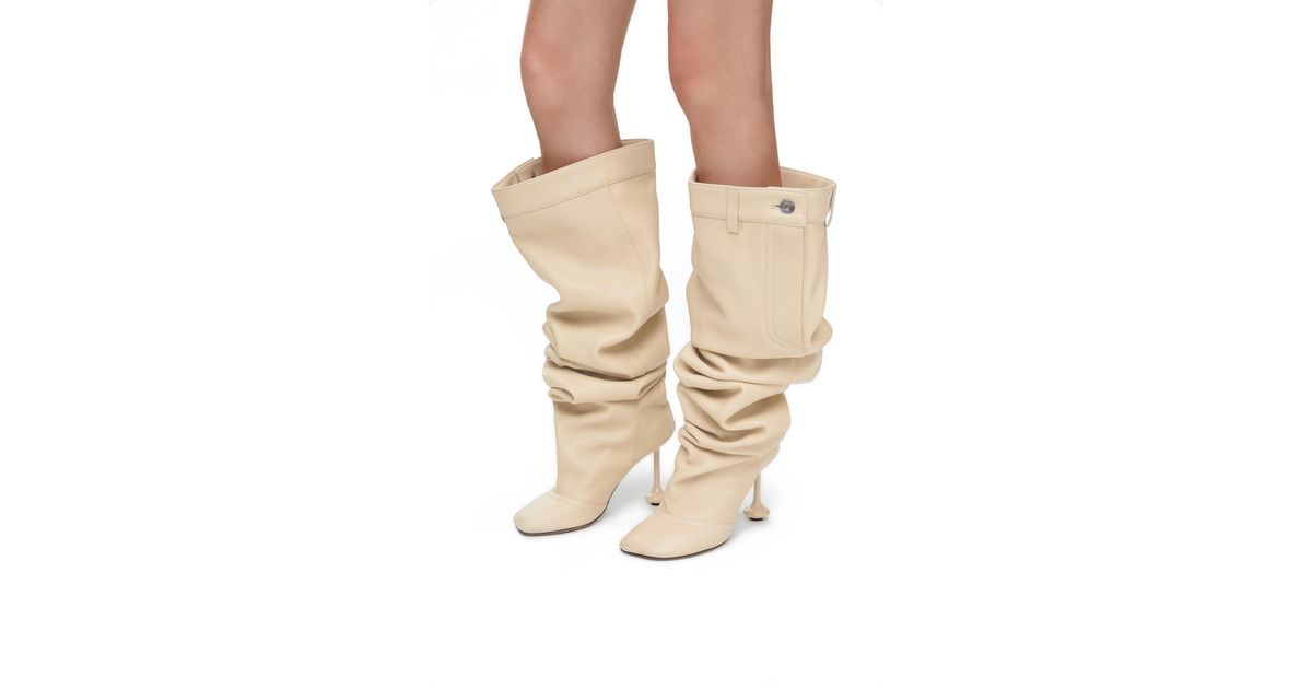 Loewe Luxury Toy Over The Knee Boot In Nappa Lambskin in Natural | Lyst