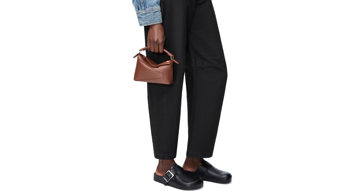 Loewe Luxury Hamster Mini Puzzle Bag In Nappa Calfskin in Black | Lyst