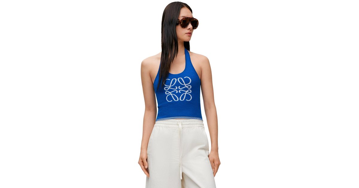 Loewe Luxury Halter Top In Cotton in Blue | Lyst