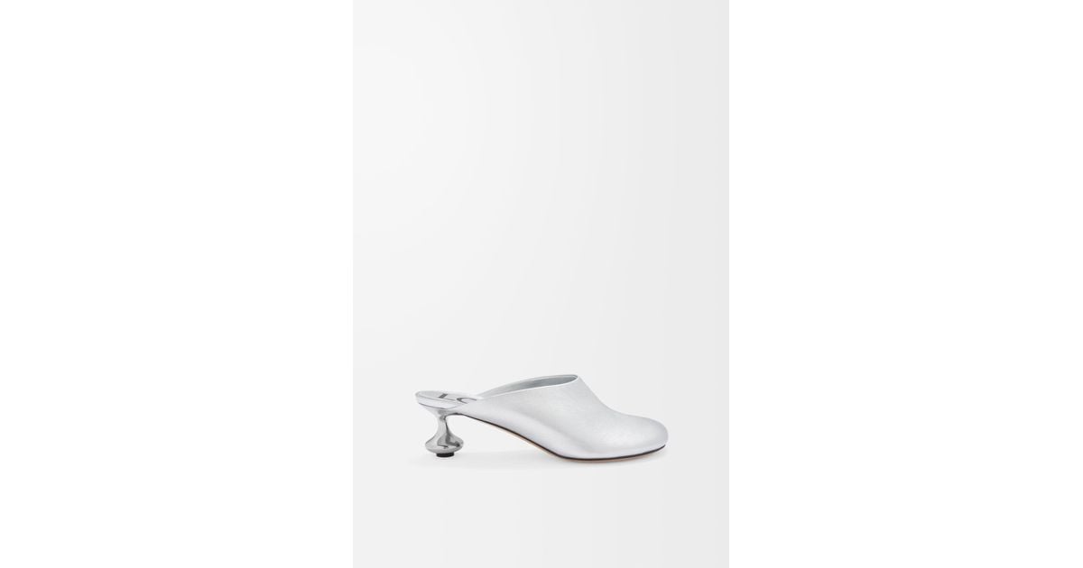 Loewe Toy Mule In Laminated Lambskin in White | Lyst UK
