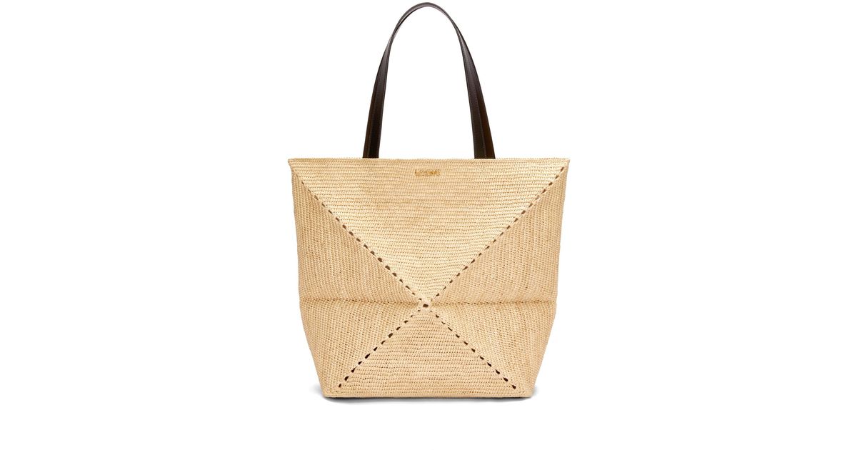 Loewe X Paula's Ibiza Extra Large Raffia Puzzle Fold Tote Bag in ...